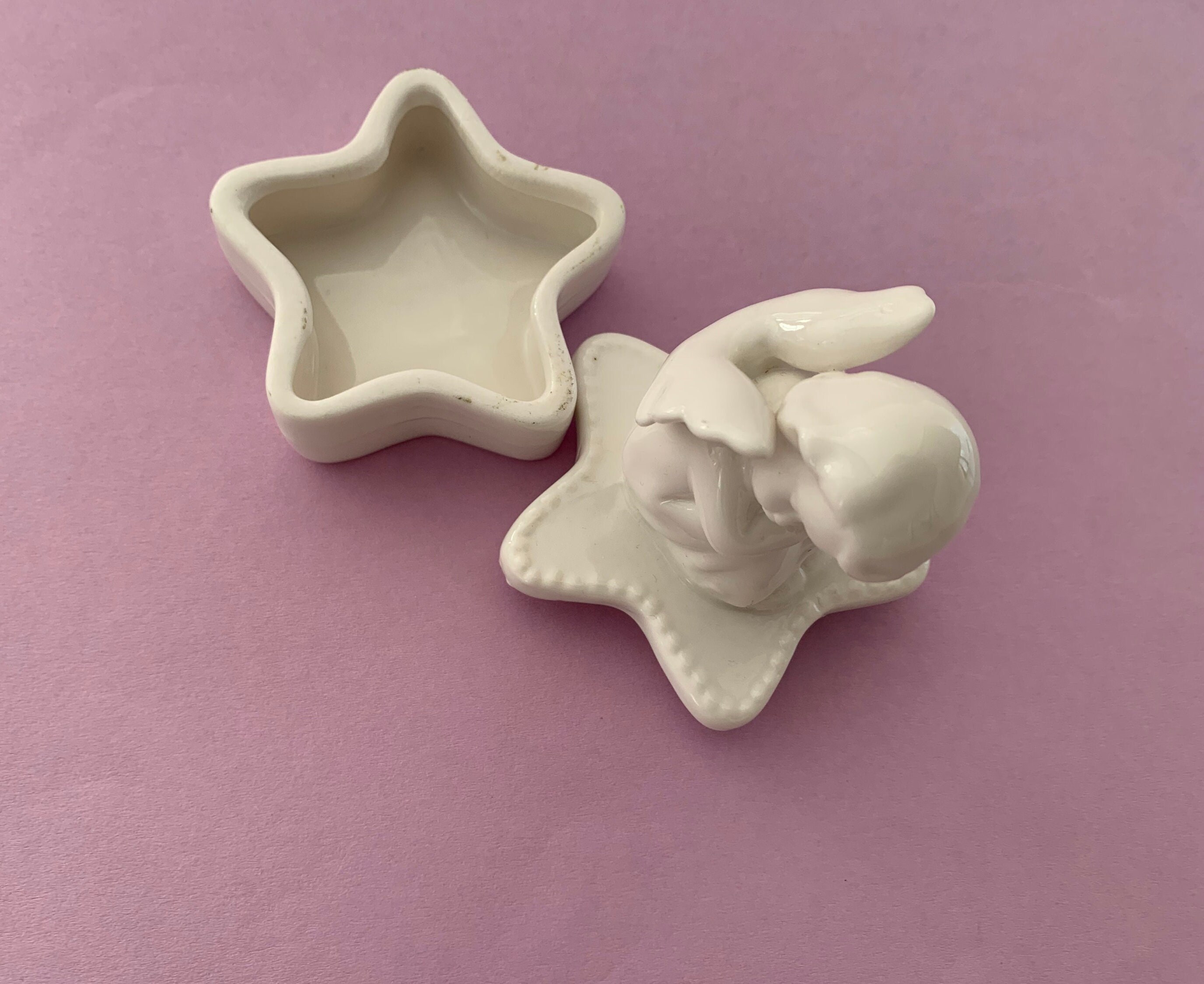 Cherub Angel Trinket Box White Porcelain Angel Figurine Box - Etsy