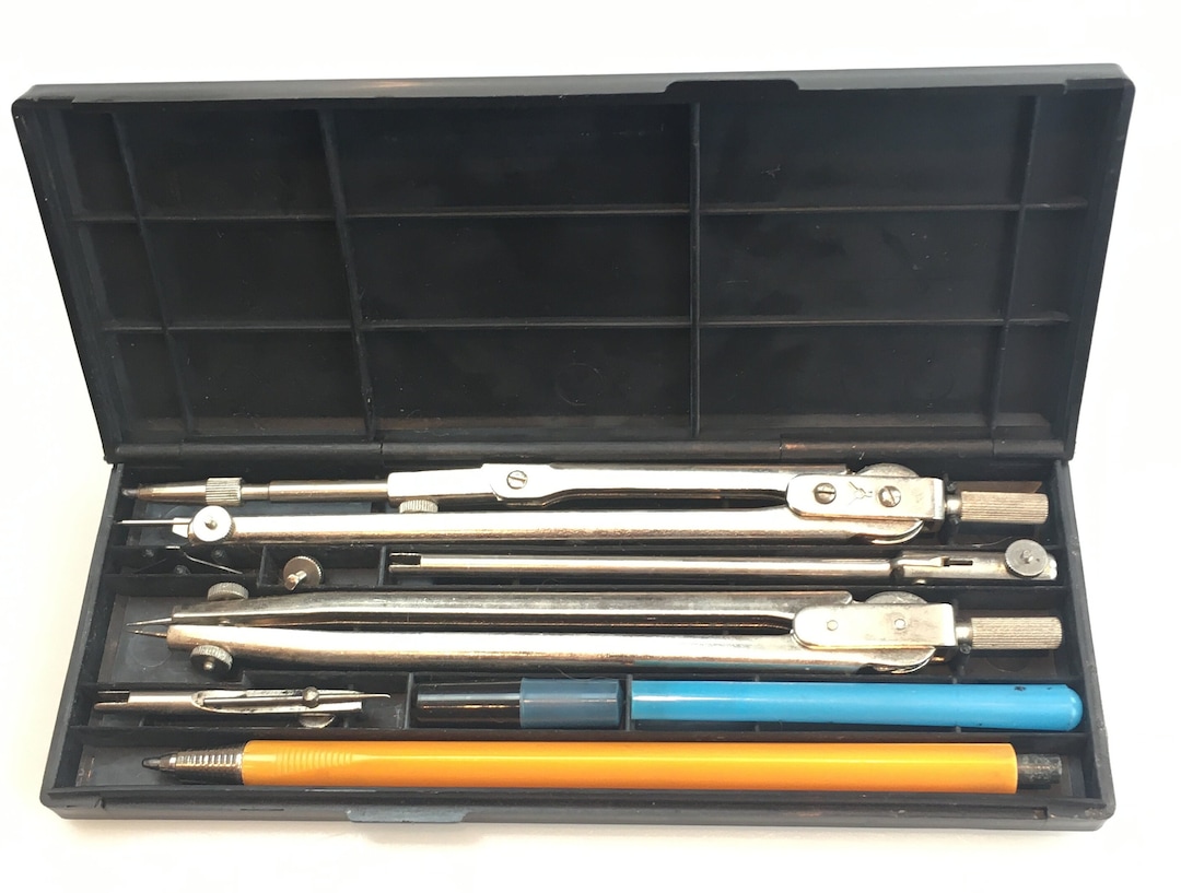 Vintage Soviet Drafting Tools Set Mechanic Measuring Tools ...
