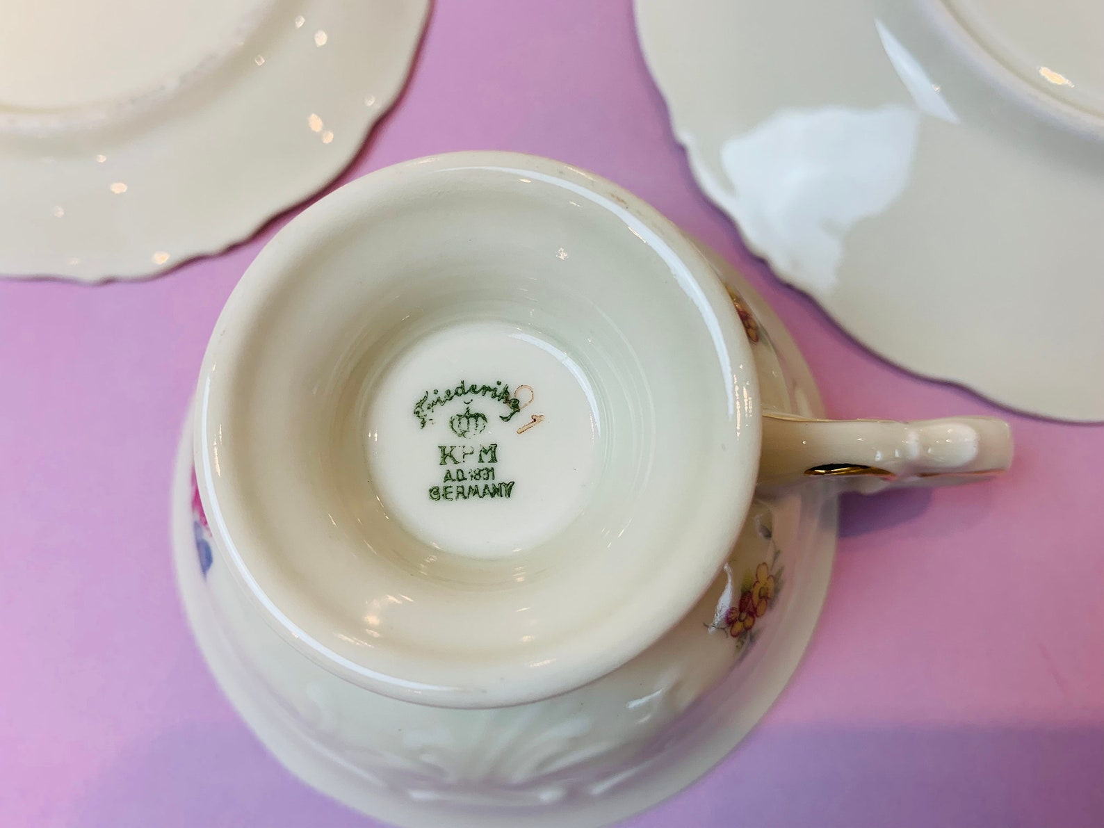 Vintage KPM AD 1831 Porcelain Coffee Set KPM Friederike Set of 3 ...