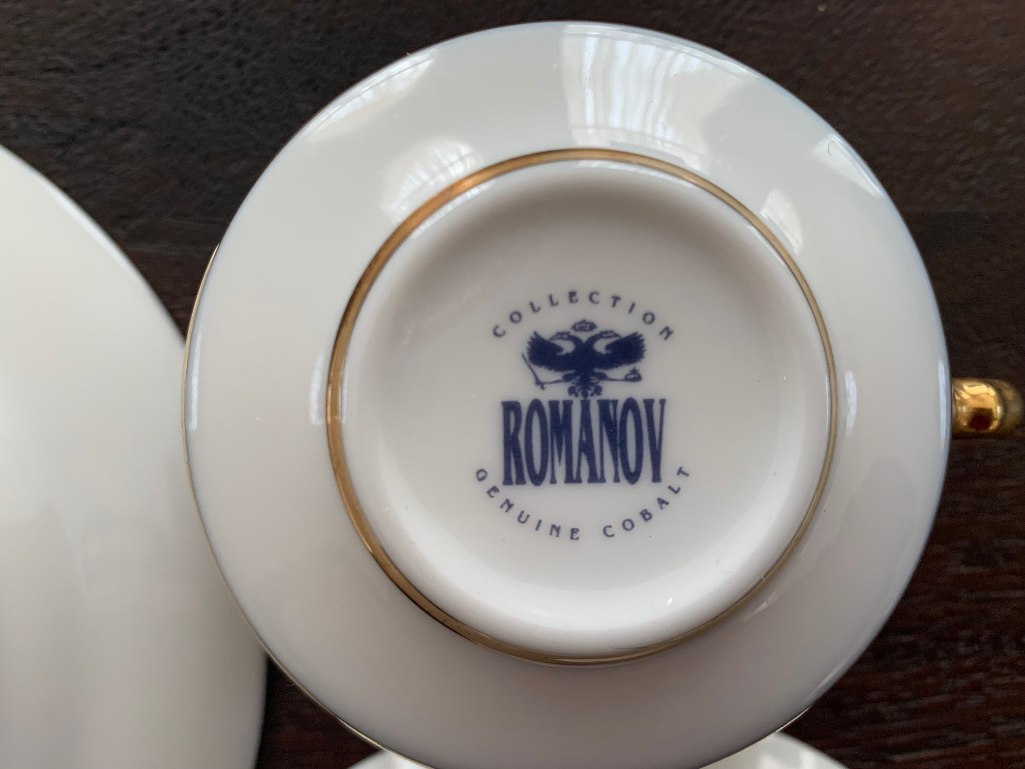The Royal Cobalt Blue Coffee Trio Romanov Collection Cup Saucer With ...