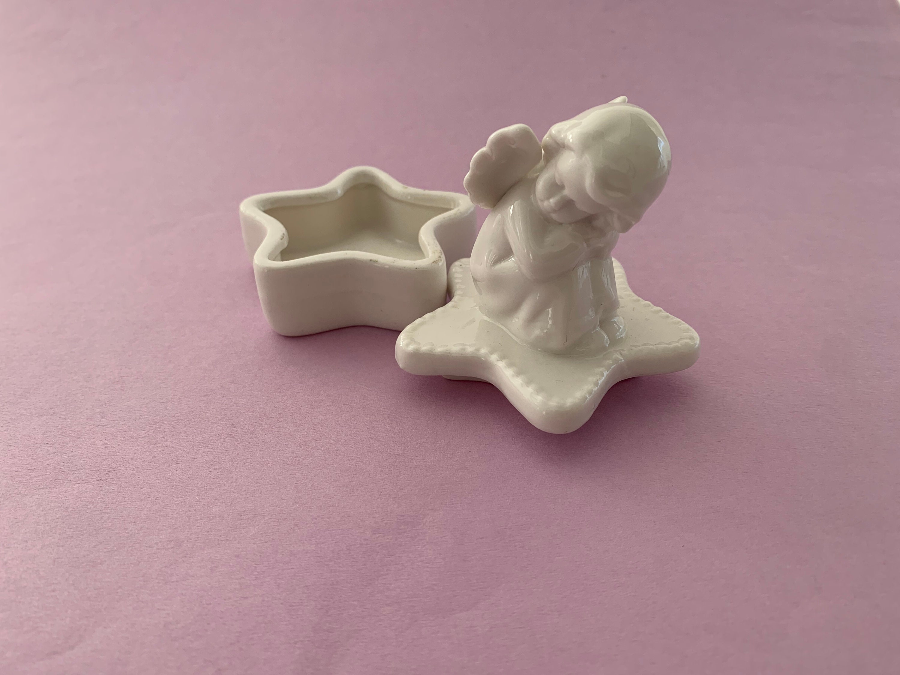 Cherub Angel Trinket Box White Porcelain Angel Figurine Box - Etsy