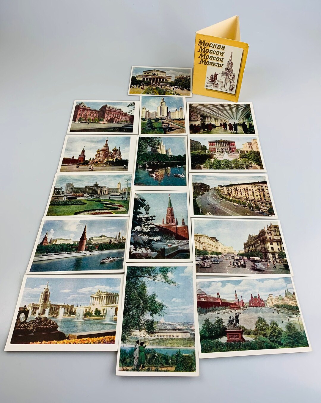 Vintage Moscow Set of 15 Postcards Soviet Era Rare Set of Postcards ...