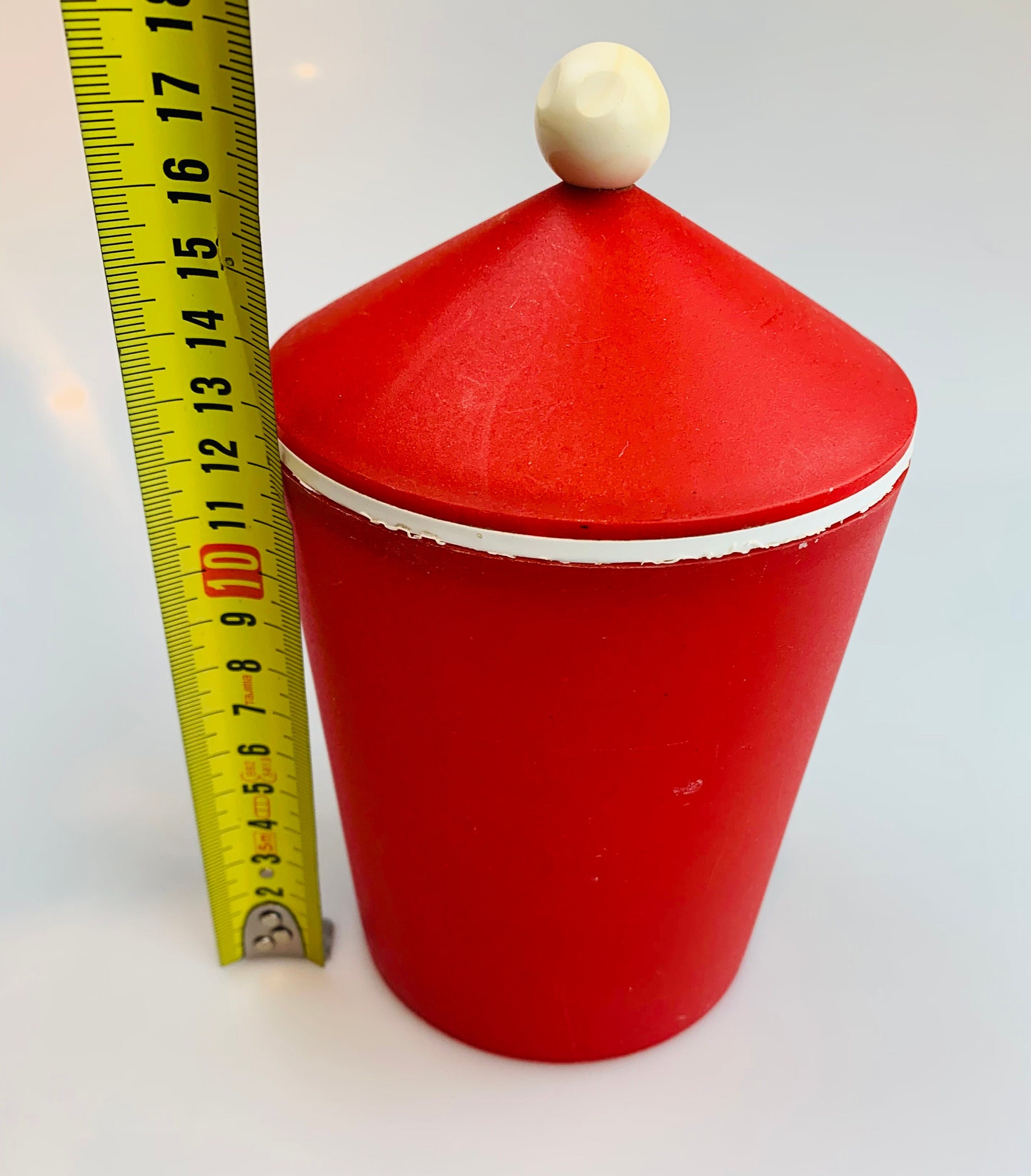 Vintage Red Box With Lid Soviet Storage Plastic Box Red Round - Etsy