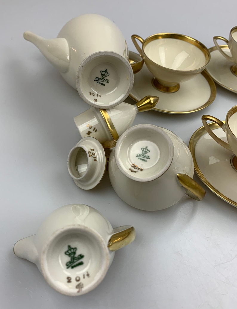 Vintage Alka Bavaria Espresso Coffee Set ECHT Gold Decor Espresso Set ...