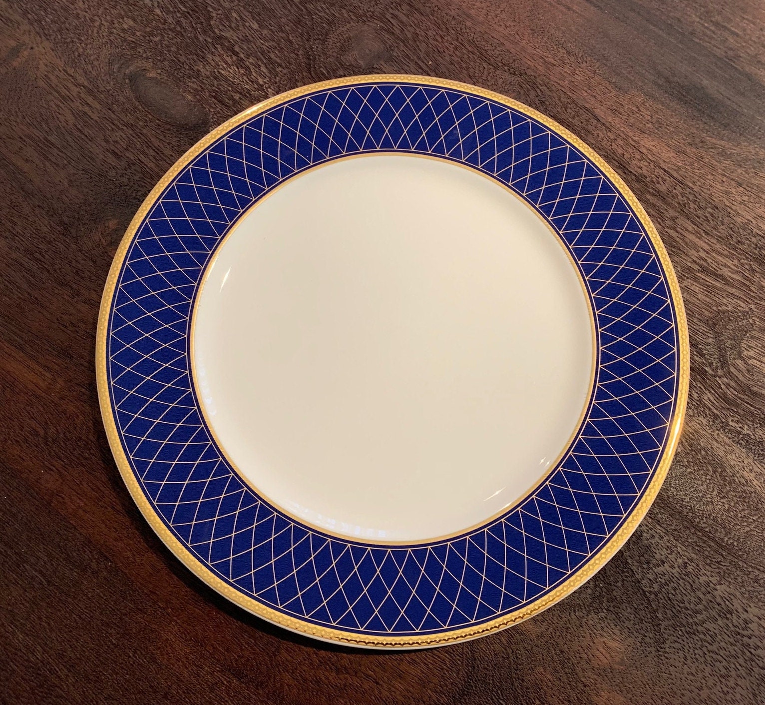 Extra Large Royal Cobalt Serving Plates Set of 6 Dinner Plates by ...