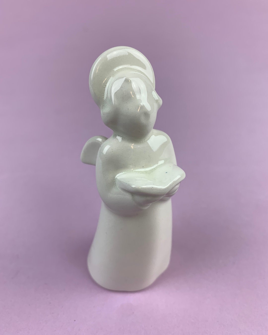 Vintage Angel Figurine Tabletop Angel Decor White Porcelain Angel ...
