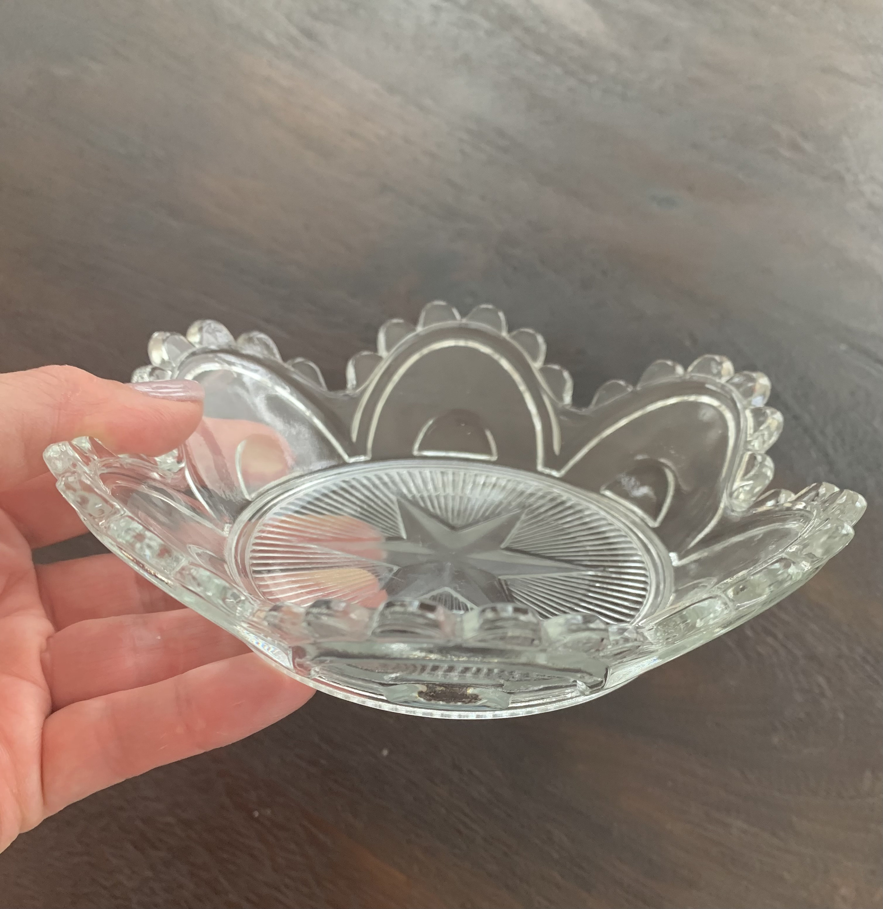 Vintage 1950s Six-pointed Star Bowl Salad/fruit/dessert Bowl Clear ...
