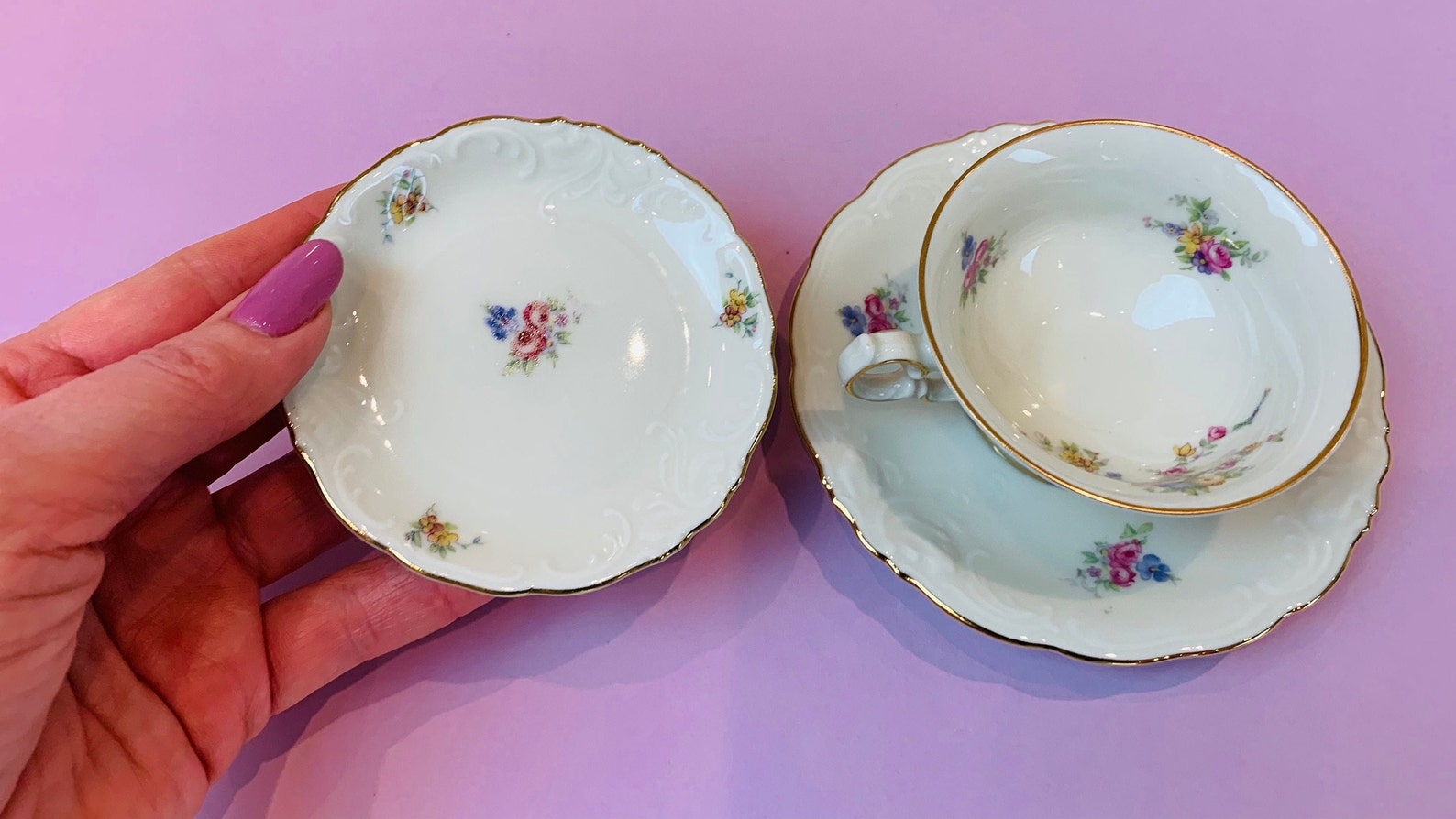 Vintage KPM AD 1831 Porcelain Coffee Set KPM Friederike Set of 3 ...