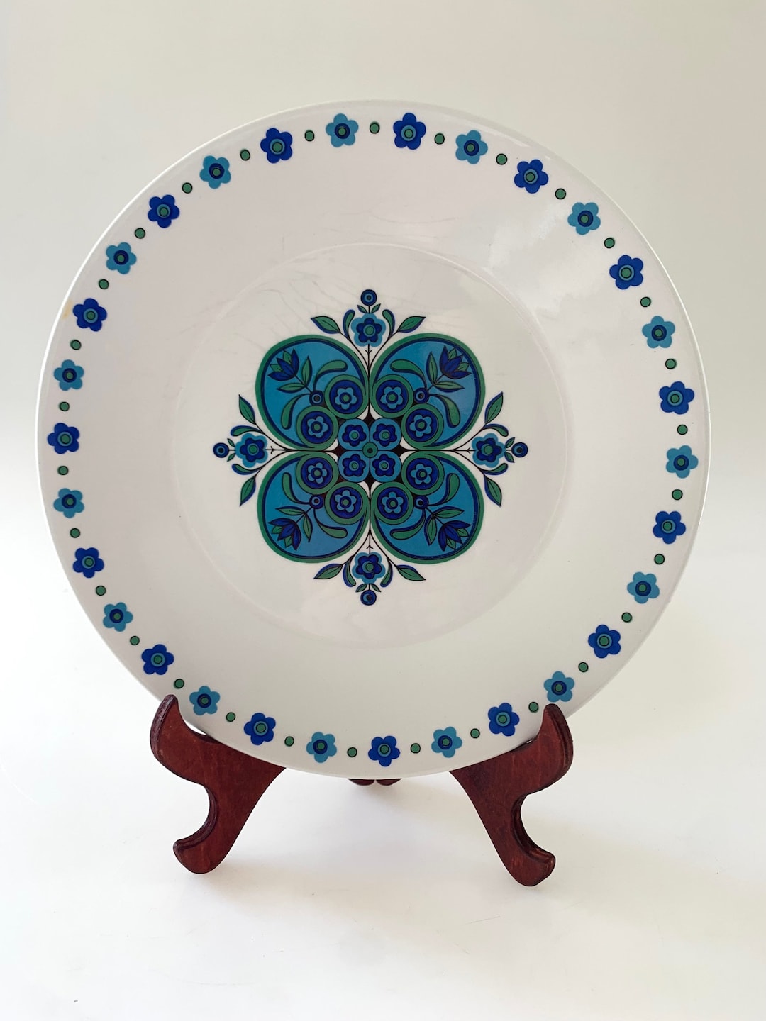 Vintage Meakin Studio Impact Plate Blue Floral Patern Plate English ...