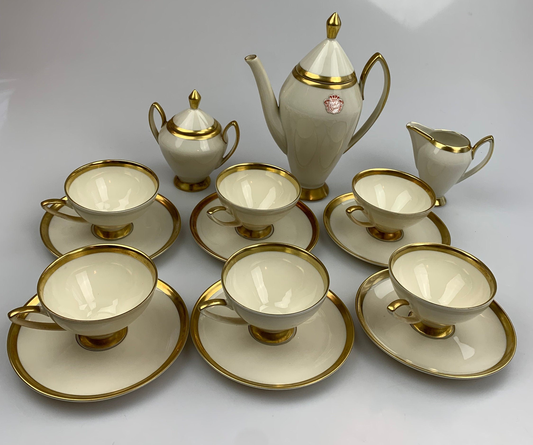 Vintage Alka Bavaria Espresso Coffee Set ECHT Gold Decor Espresso Set ...