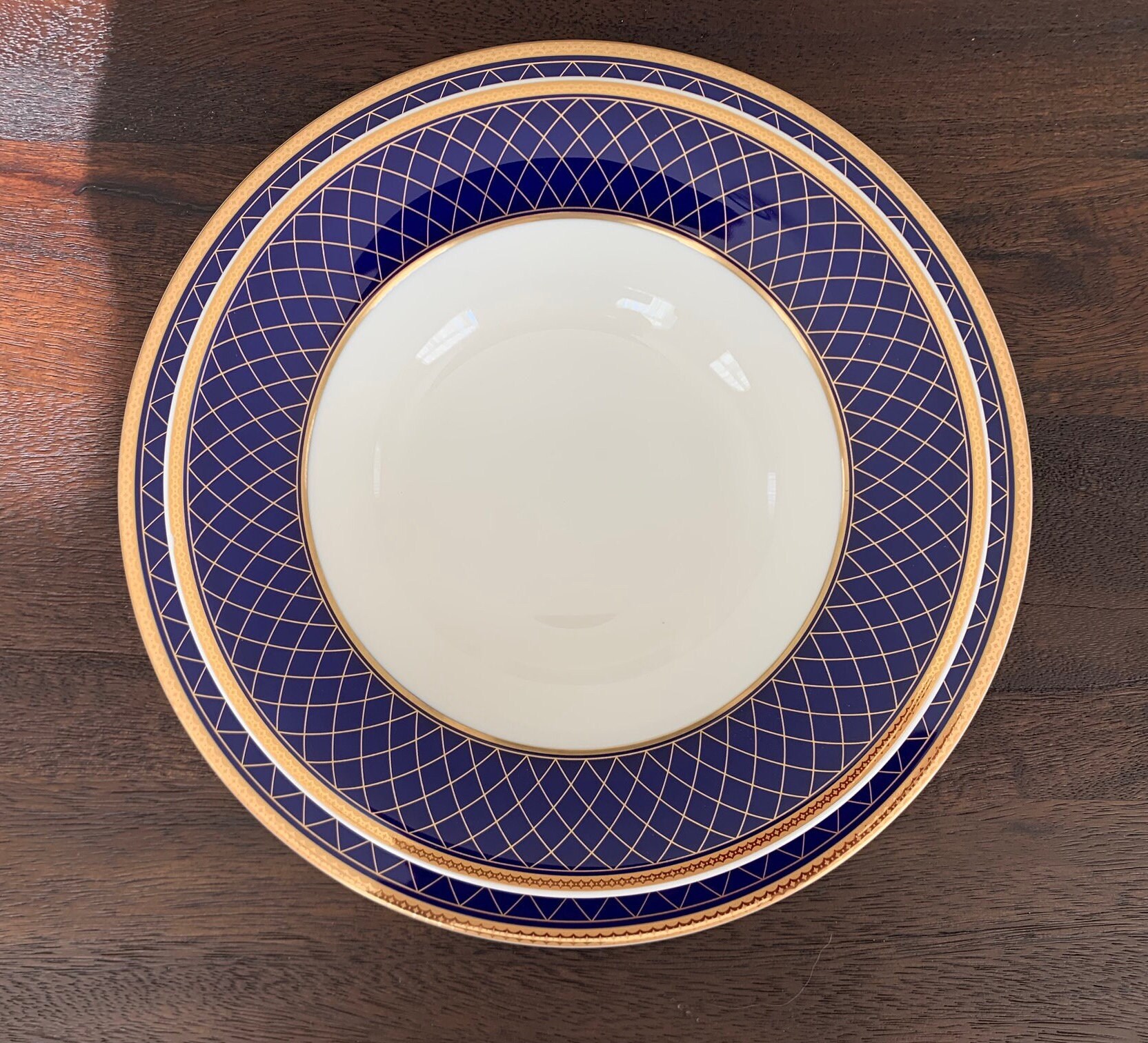 Cobalt Royal Plates Set for 6 Persons Porcelain Plates Set of - Etsy