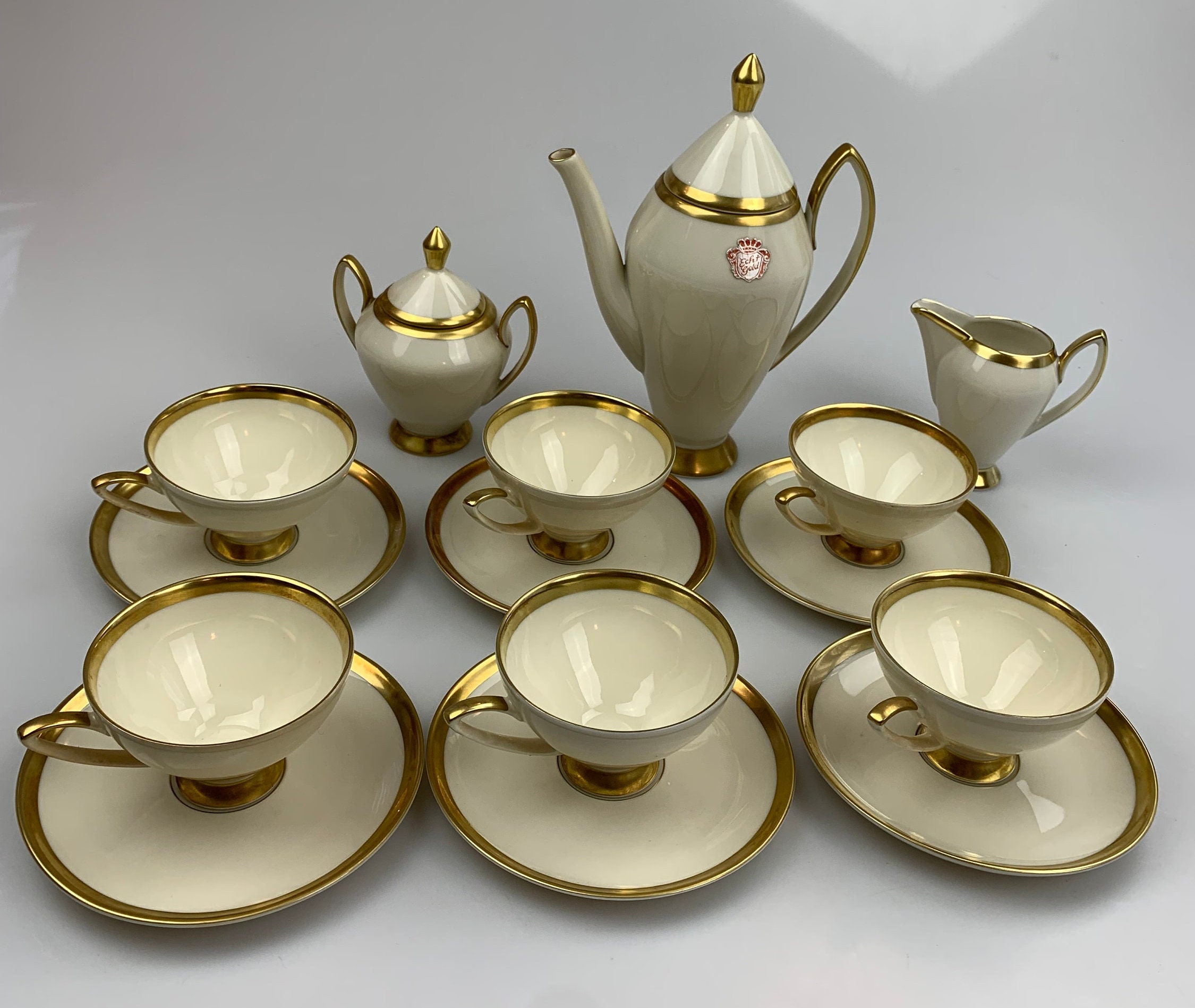 Vintage Alka Bavaria Espresso Coffee Set ECHT Gold Decor Espresso Set ...