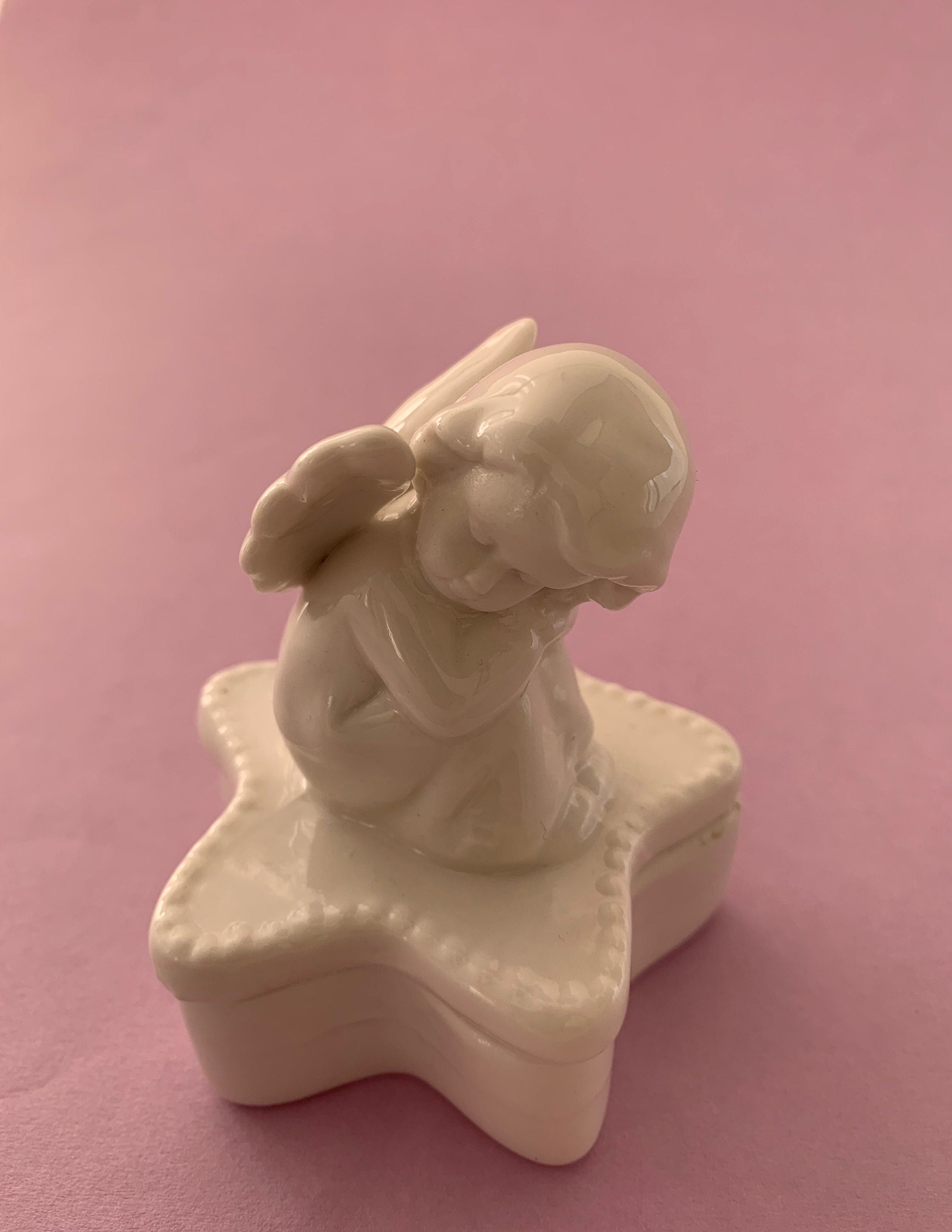 Cherub Angel Trinket Box White Porcelain Angel Figurine Box - Etsy
