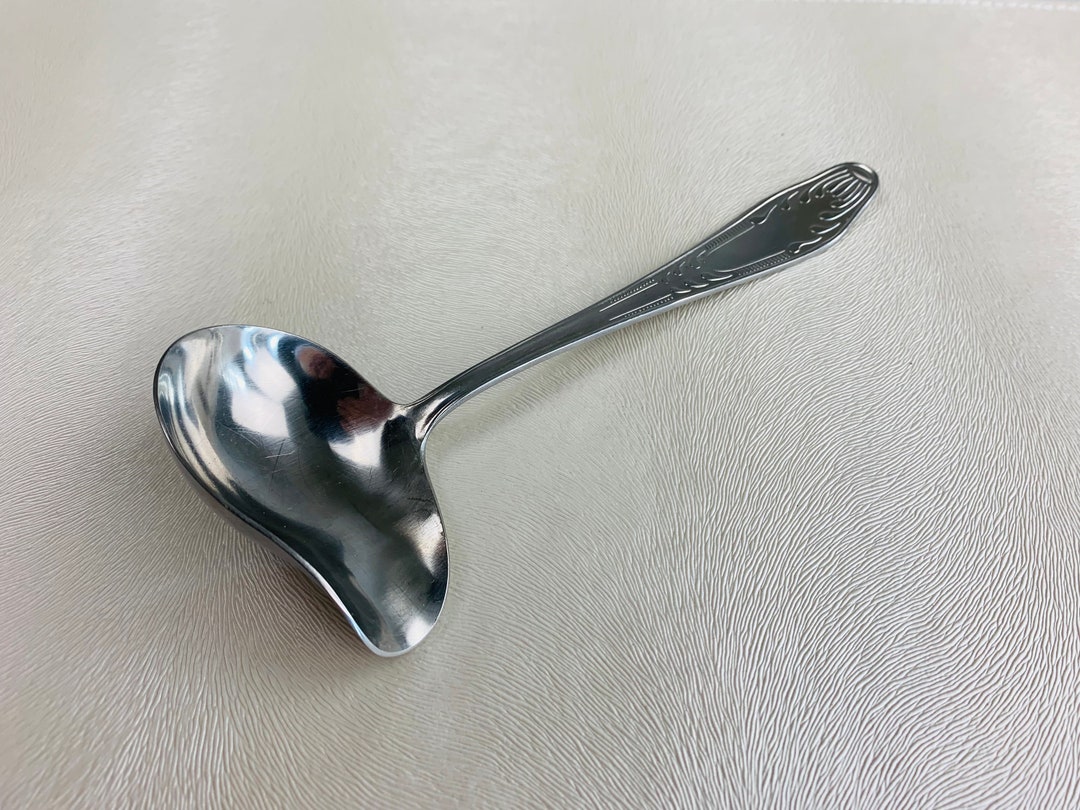 Vintage Stainless Steel Sauce Spoon Soviet Era Cutlery Small Ladle for ...