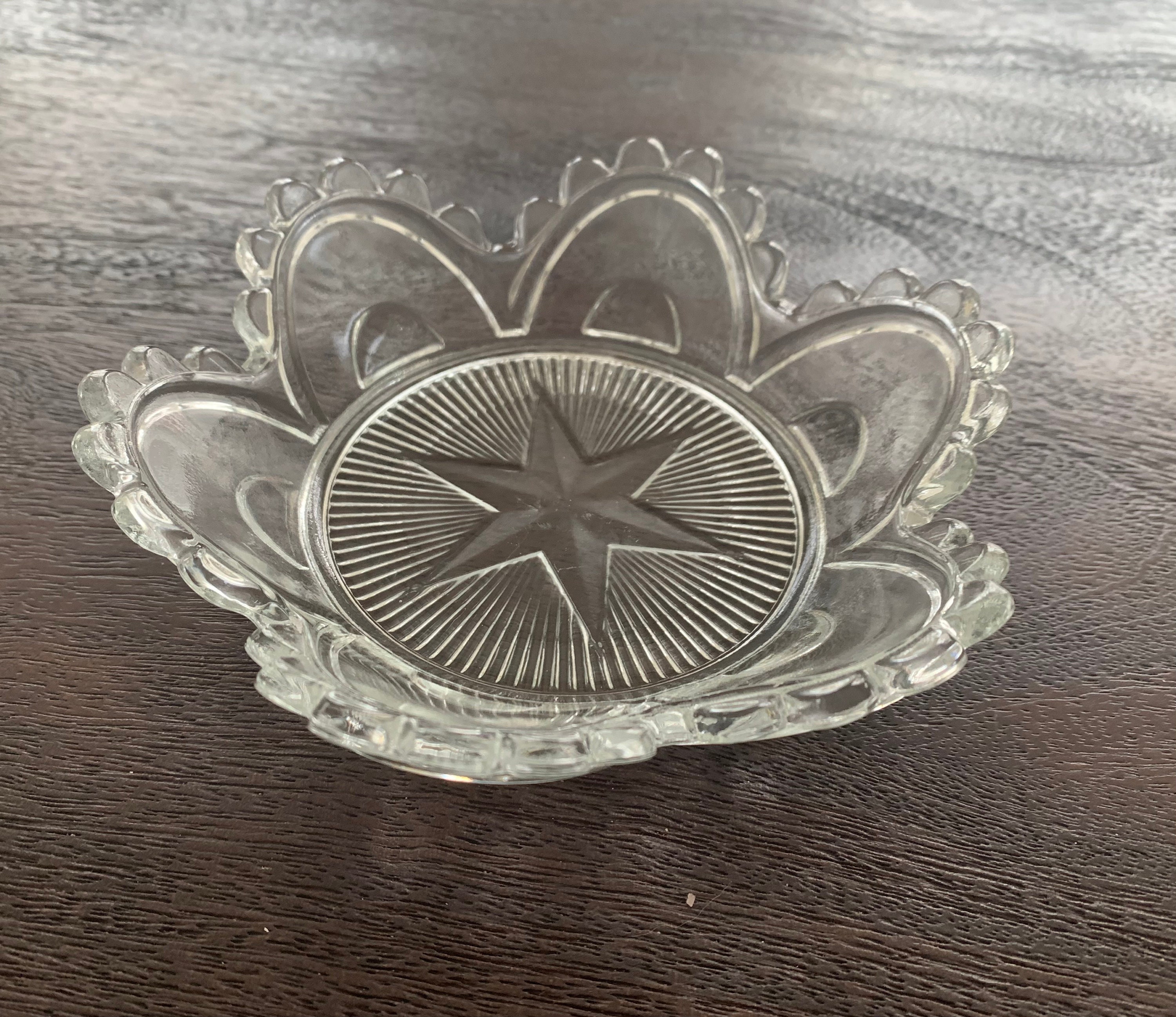 Vintage 1950s Six-pointed Star Bowl Salad/fruit/dessert Bowl Clear ...