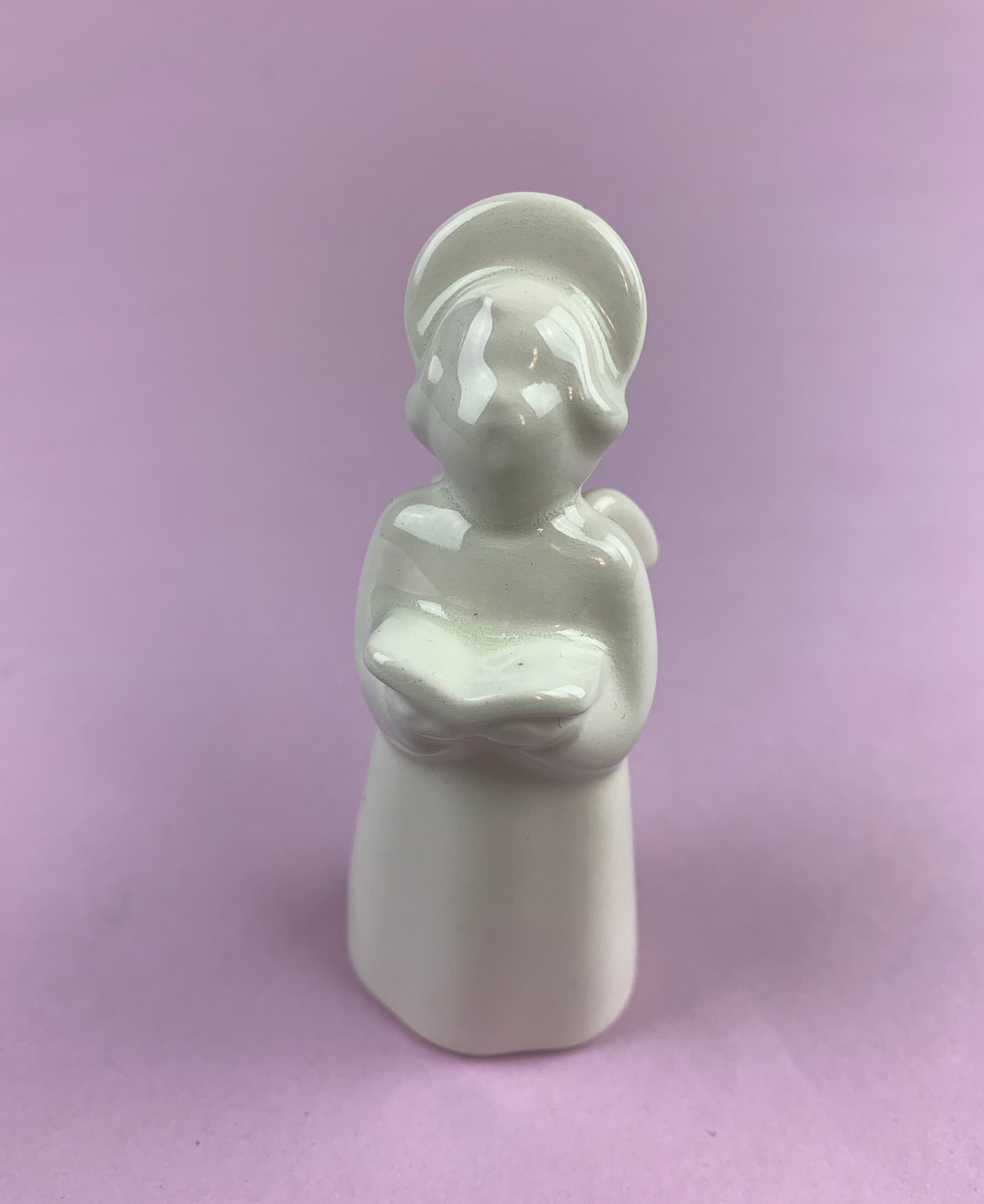 Vintage Angel Figurine Tabletop Angel Decor White Porcelain Angel ...