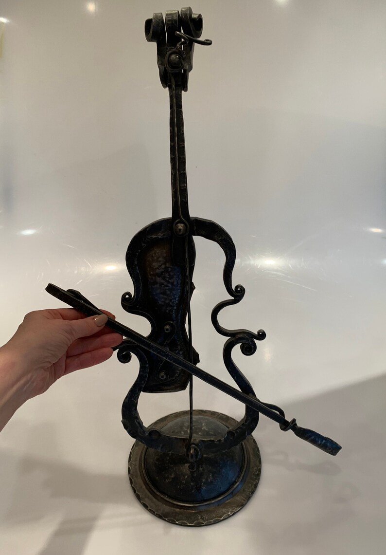 Hand Forged Iron Violin Metal Violin Home Decor Unique Gift for ...