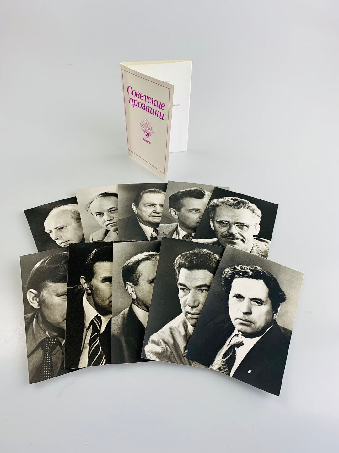 Vintage Soviet Era Set of 10 Postcards Soviet Prose Writers Photos With ...