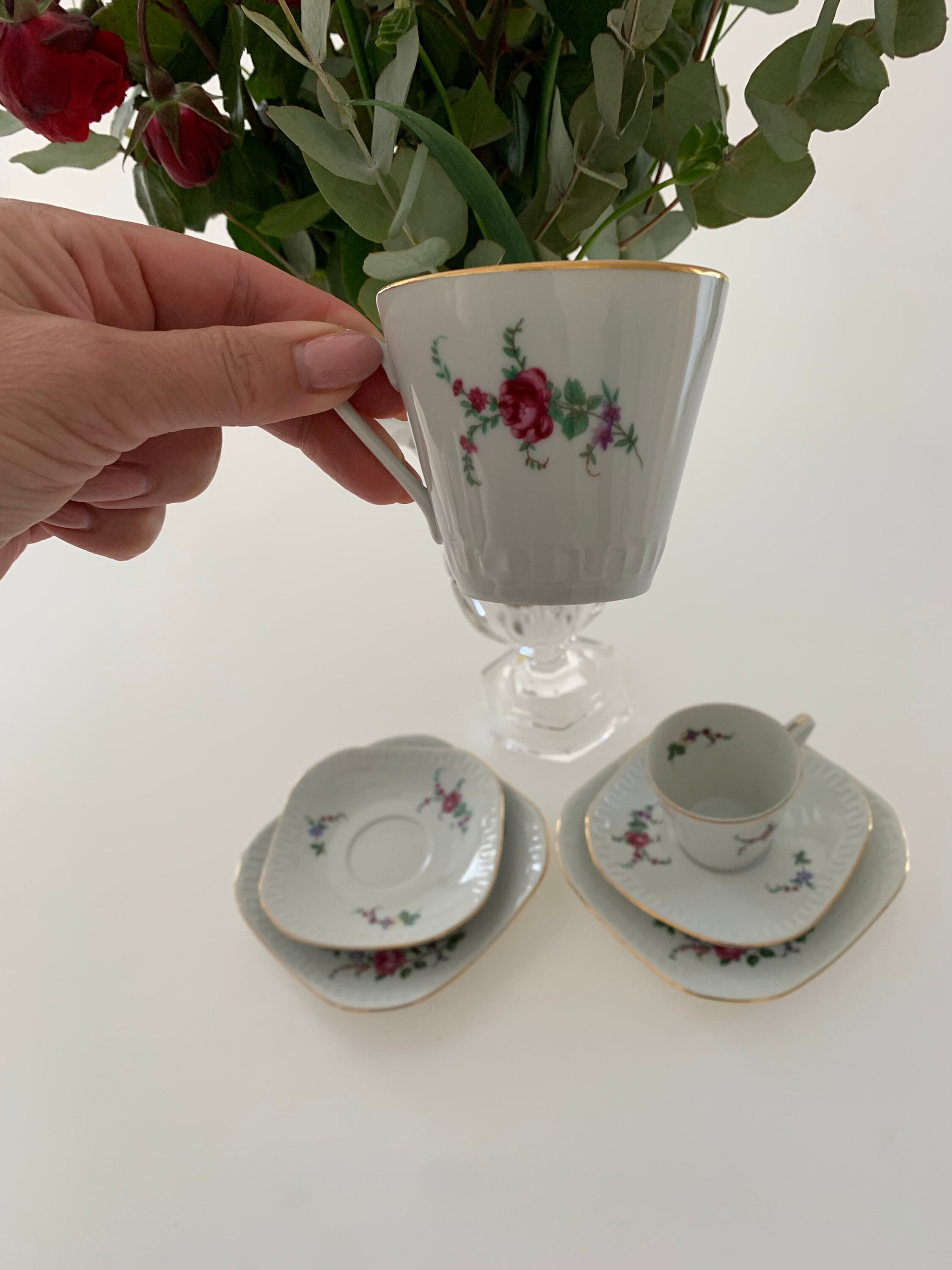 Vintage Wawel Coffee Cup Set Poland Square Breakfast Trio Set - Etsy