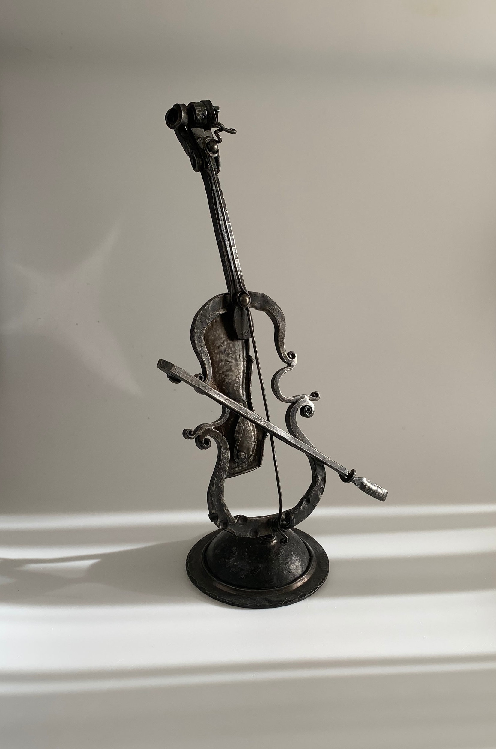 Hand Forged Iron Violin Metal Violin Home Decor Unique Gift for ...