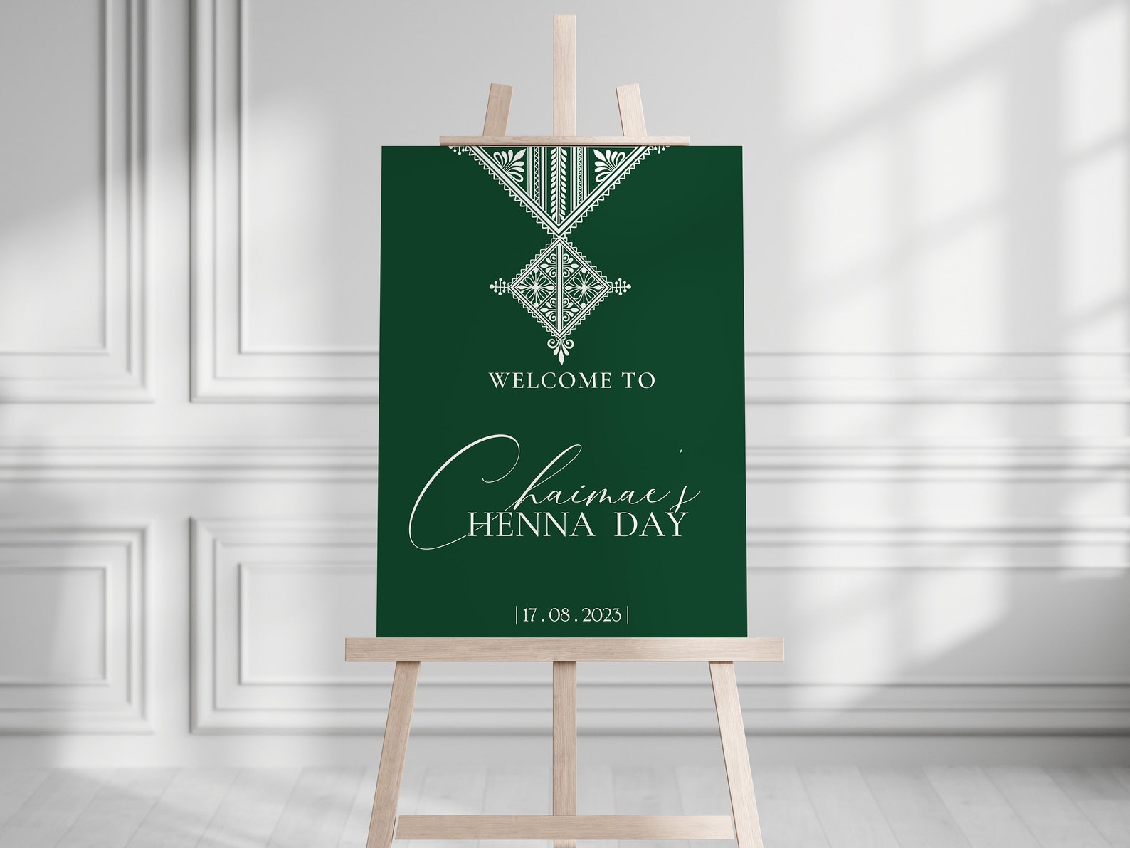 HENNA WELCOME SIGN , Green Welcome Sign , Traditional Wedding , Muslim ...