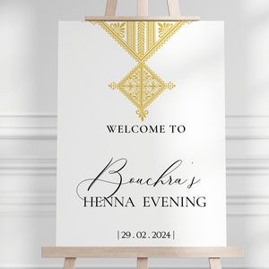 HENNA WELCOME SIGN , Gold Welcome Sign , Traditional Wedding , Muslim ...