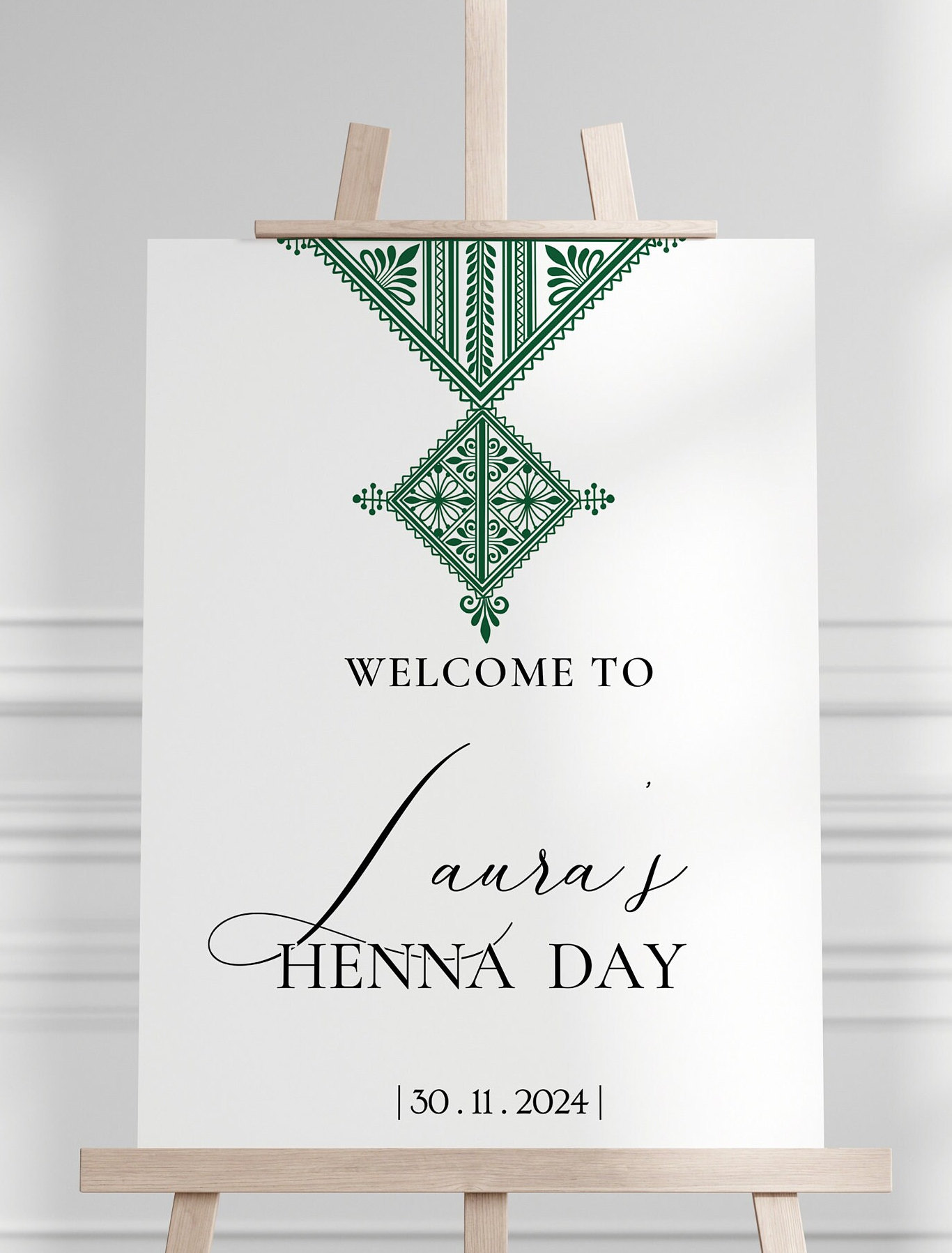 HENNA WELCOME SIGN , Green Fessi Welcome Sign , Traditional Wedding ...