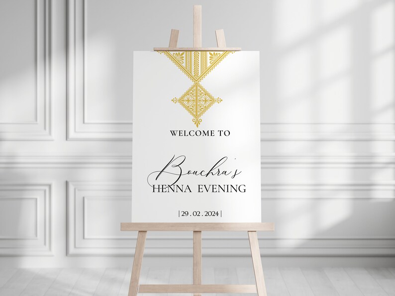 HENNA WELCOME SIGN , Gold Welcome Sign , Traditional Wedding , Muslim ...