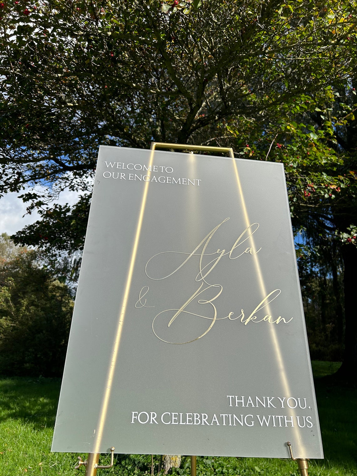 Frosted Acrylic Wedding Welcome Sign | Welcome Sign Custom Text | White ...