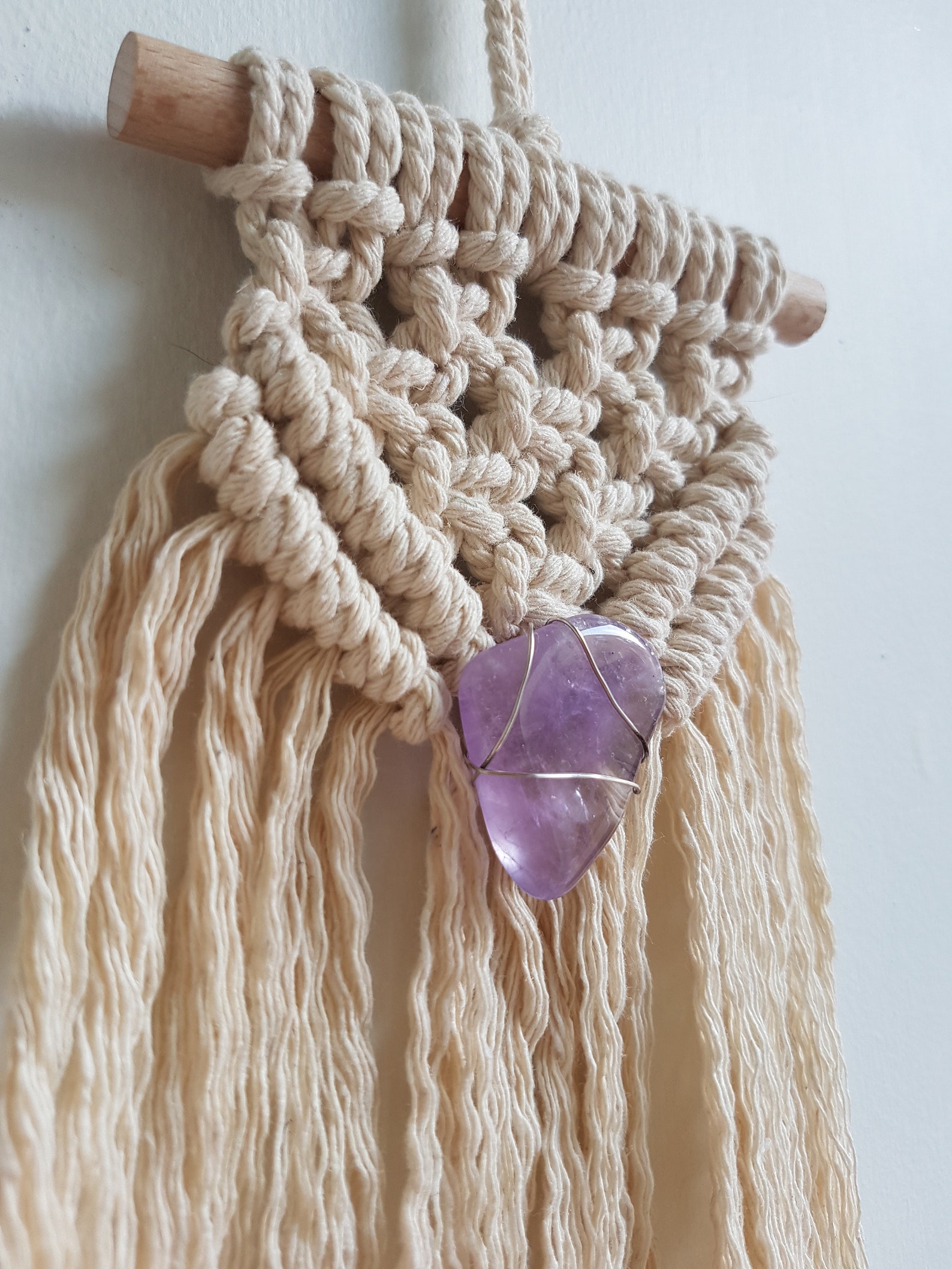 Mini Crystal Macrame Wall Hanging Crystal Macrame Macrame - Etsy UK