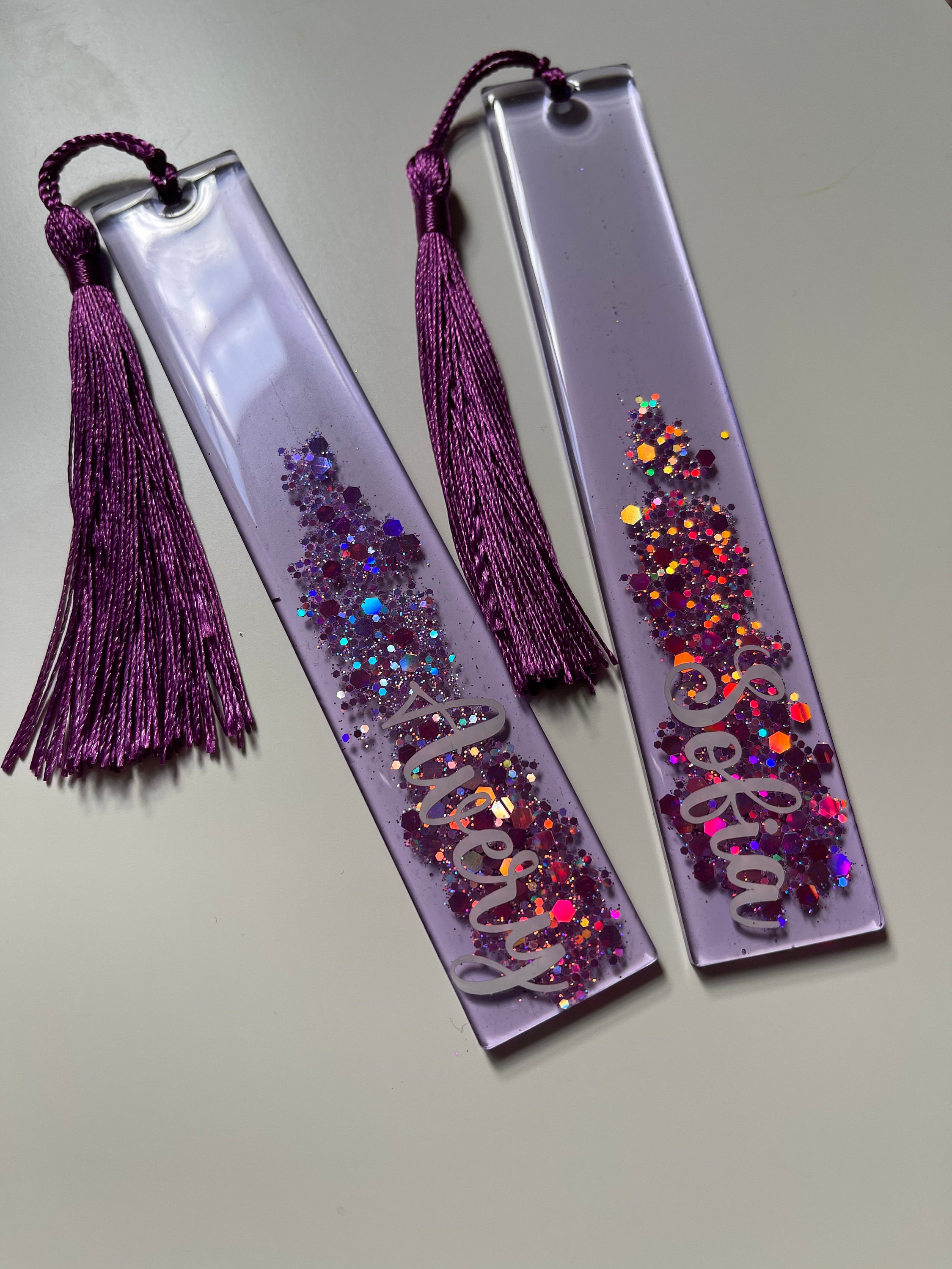 Personalised Bookmark Resin Bookmark Holographic Bookmark - Etsy UK