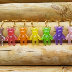 Resin Teddy Bear Keyring | Resin Gummy Bear Keyring | Bear Keyring ...