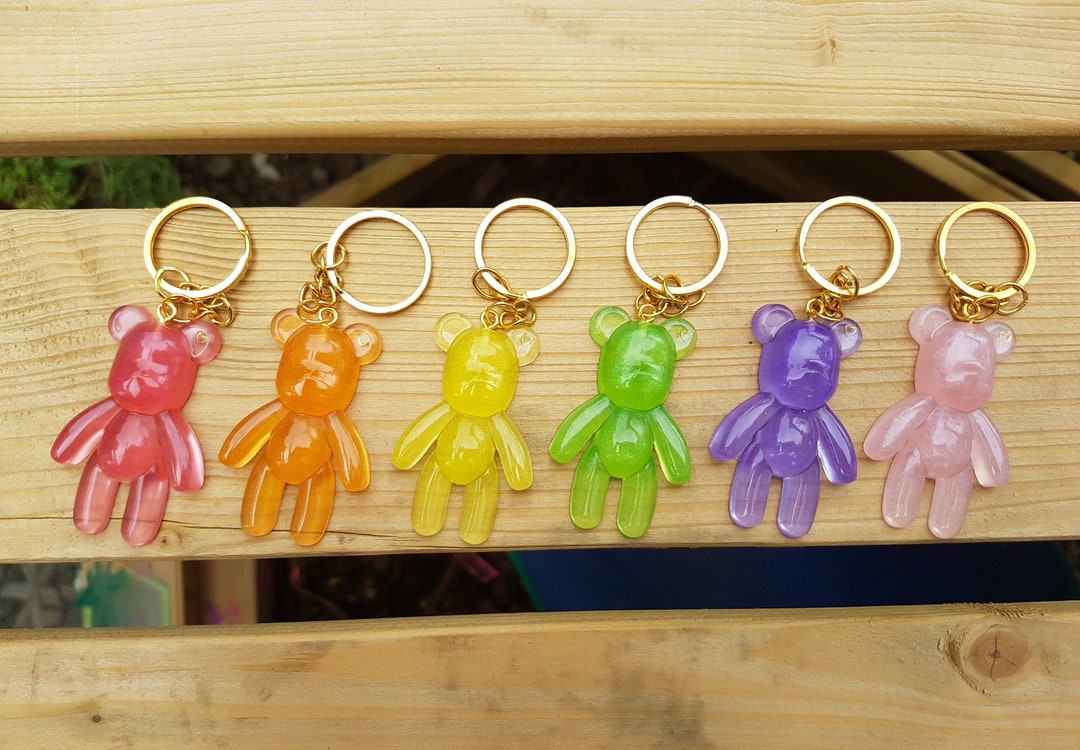 Resin Teddy Bear Keyring | Resin Gummy Bear Keyring | Bear Keyring ...