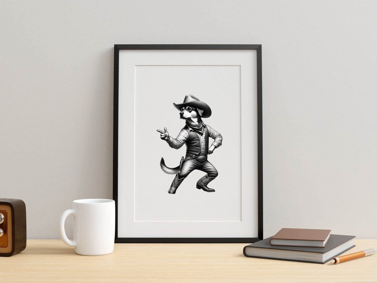 Cowboy Dog, Dog Poster, Western, Modern Western Print, Cowboy, Cowgirl ...
