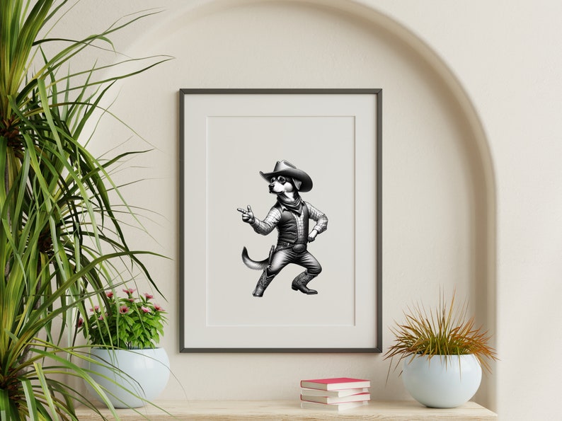 Cowboy Dog, Dog Poster, Western, Modern Western Print, Cowboy, Cowgirl ...