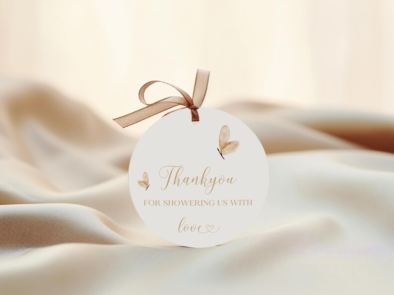 Butterfly Baby Shower Favor Tags: Canva Template (digital Download - Etsy