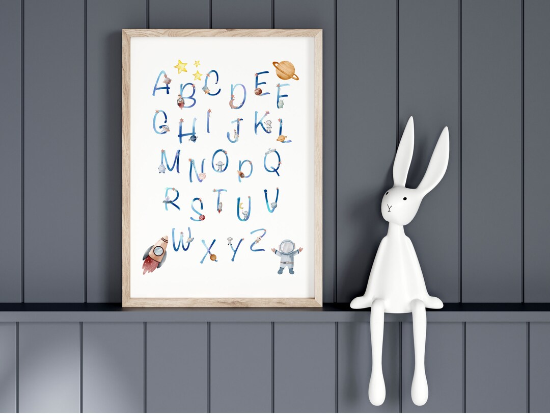 Space Poster, Alphabet Poster, Educational Wall Art, Abc Wall Art ...