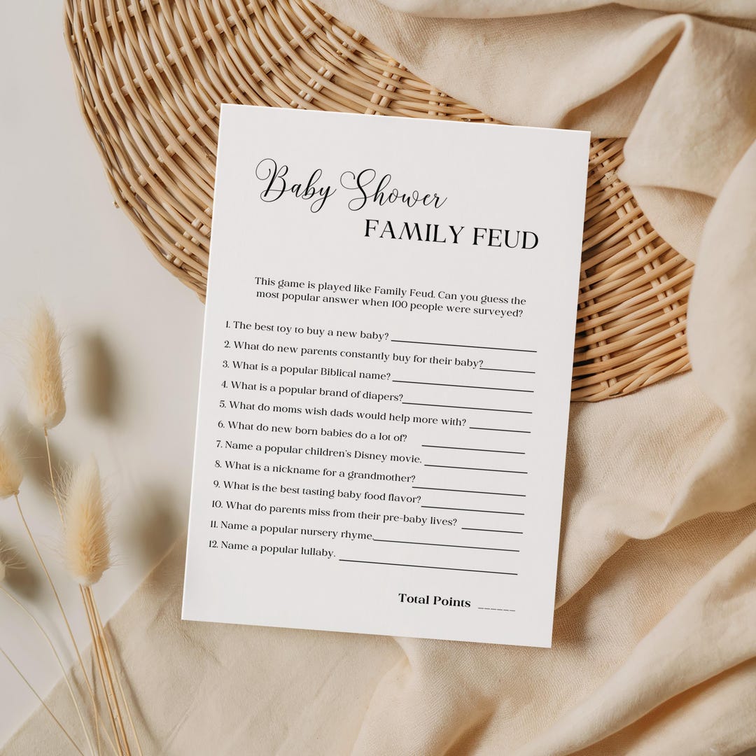 Baby Shower Family Feud Game (digital Download- Canva Editable Template ...