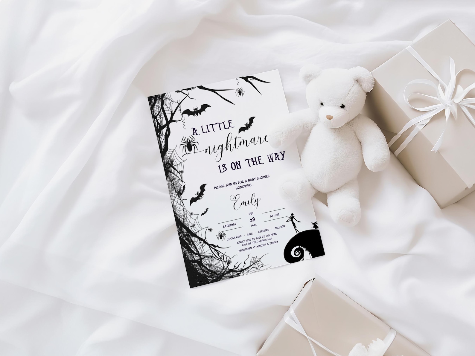 Nightmare Before Christmas Baby Shower Invitation: 5x7 Editable ...