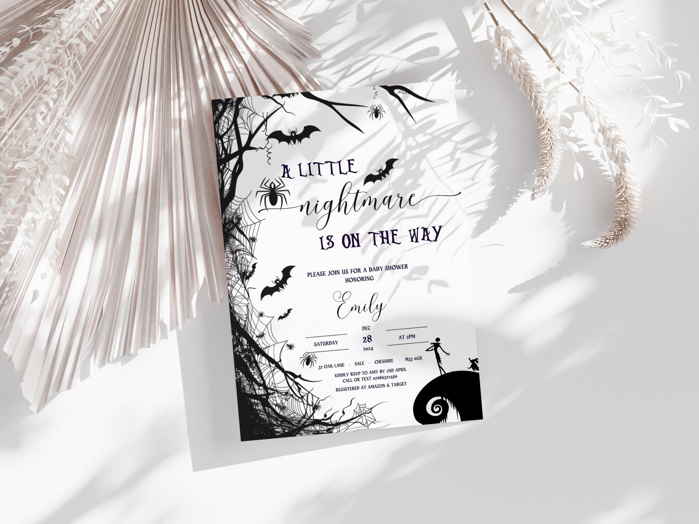 Nightmare Before Christmas Baby Shower Invitation: 5x7 Editable ...