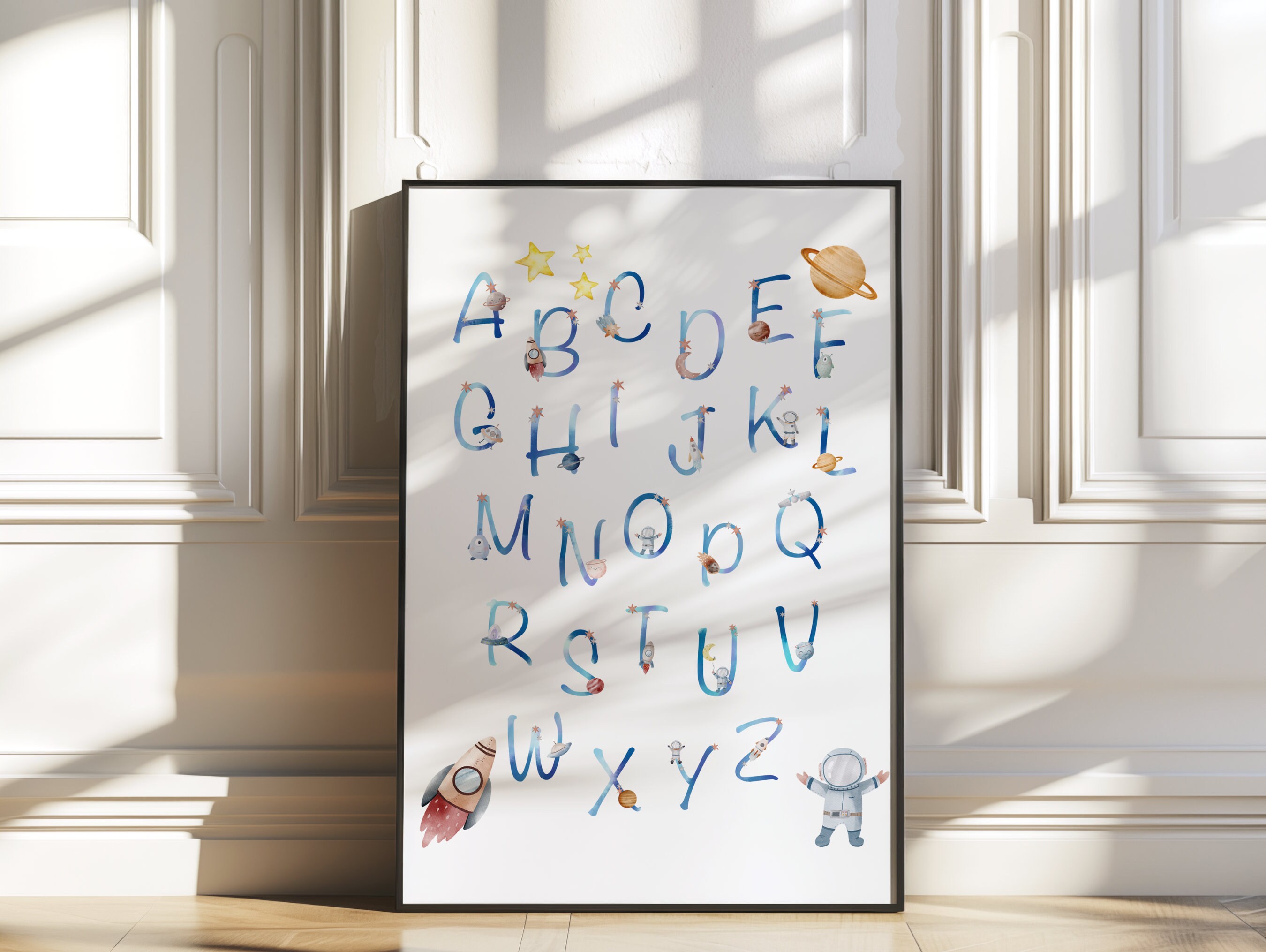 Space Poster, Alphabet Poster, Educational Wall Art, Abc Wall Art ...