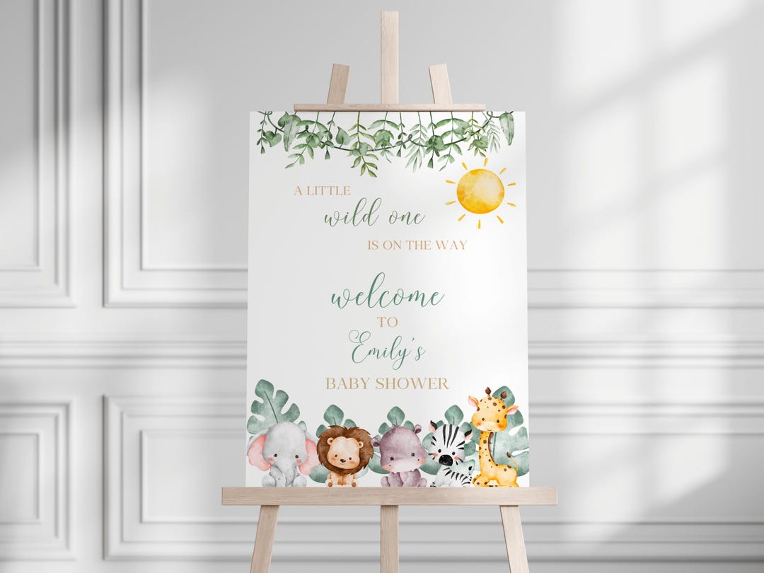 Safari Baby Shower Welcome Sign: Jungle Theme (digital Download, 16x20 ...