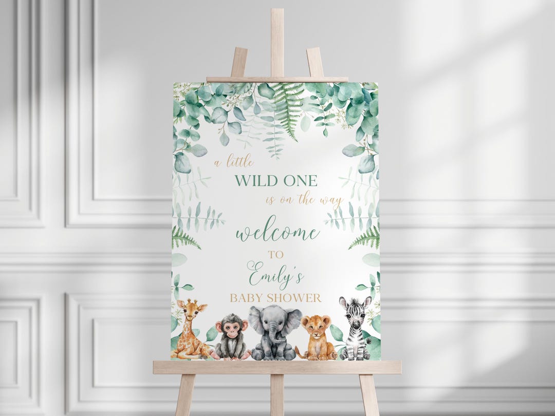 Safari Baby Shower Welcome Sign: Jungle Theme (digital Download, 16x20 ...
