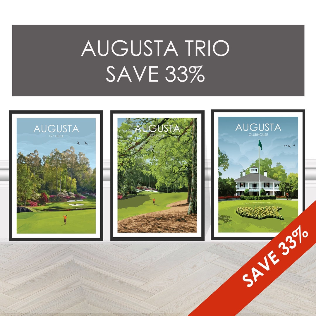 Augusta Golf Prints Trio: USA Masters, Georgia, Sport Art - Etsy