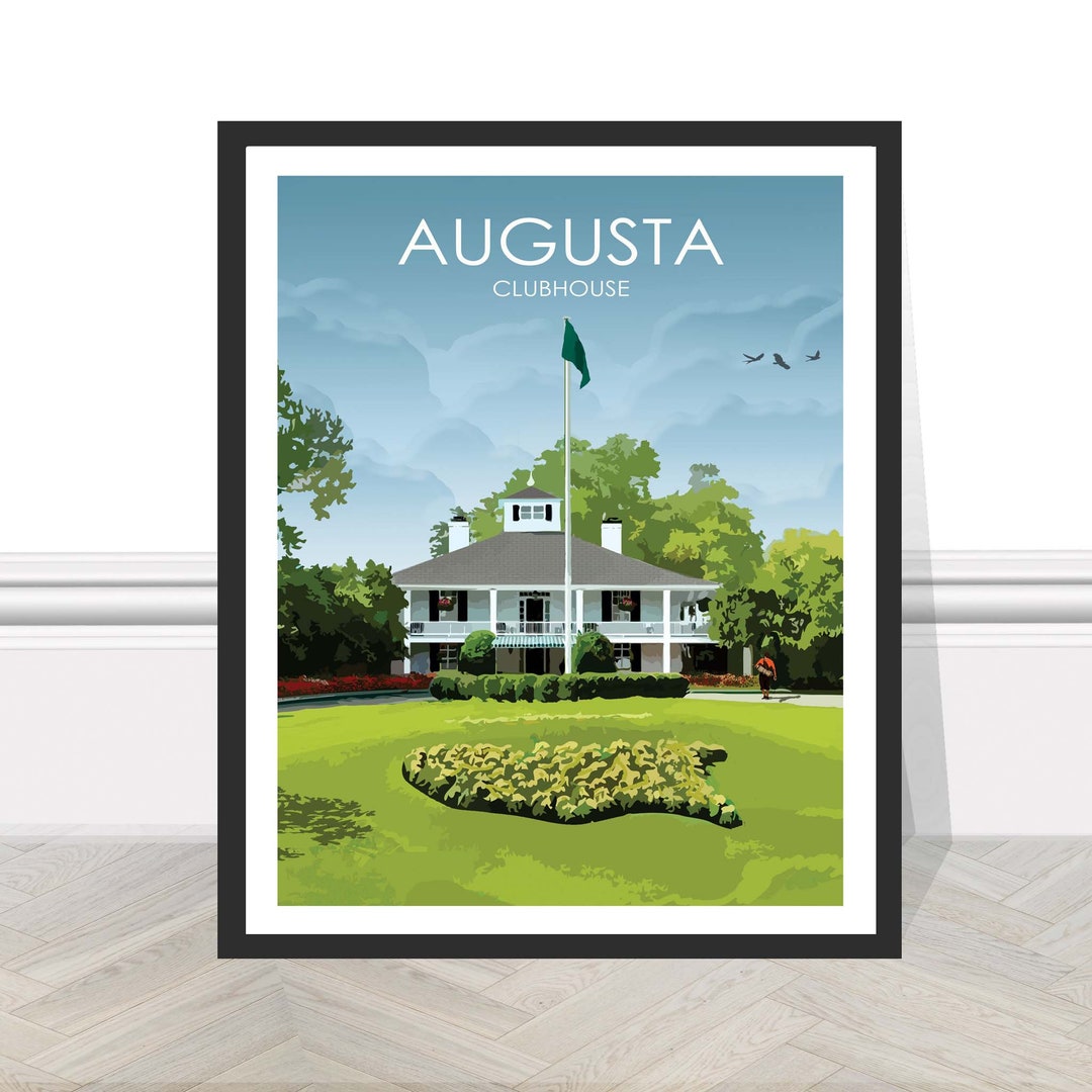 Augusta National Clubhouse Print: Georgia Masters Golf Travel Poster - Etsy