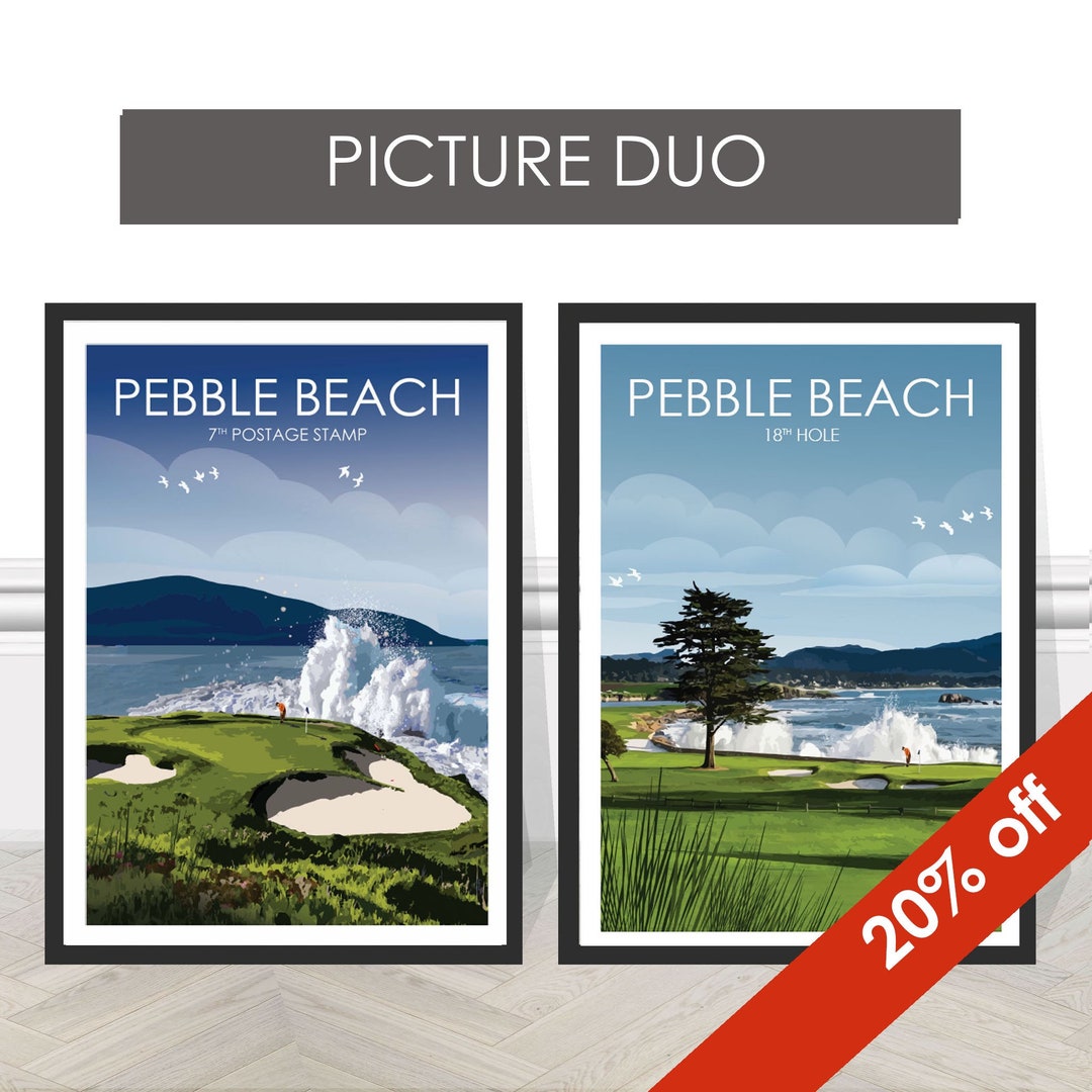 Pebble Beach Club 18th AND 7th Postage Stamp Promotion California US ...