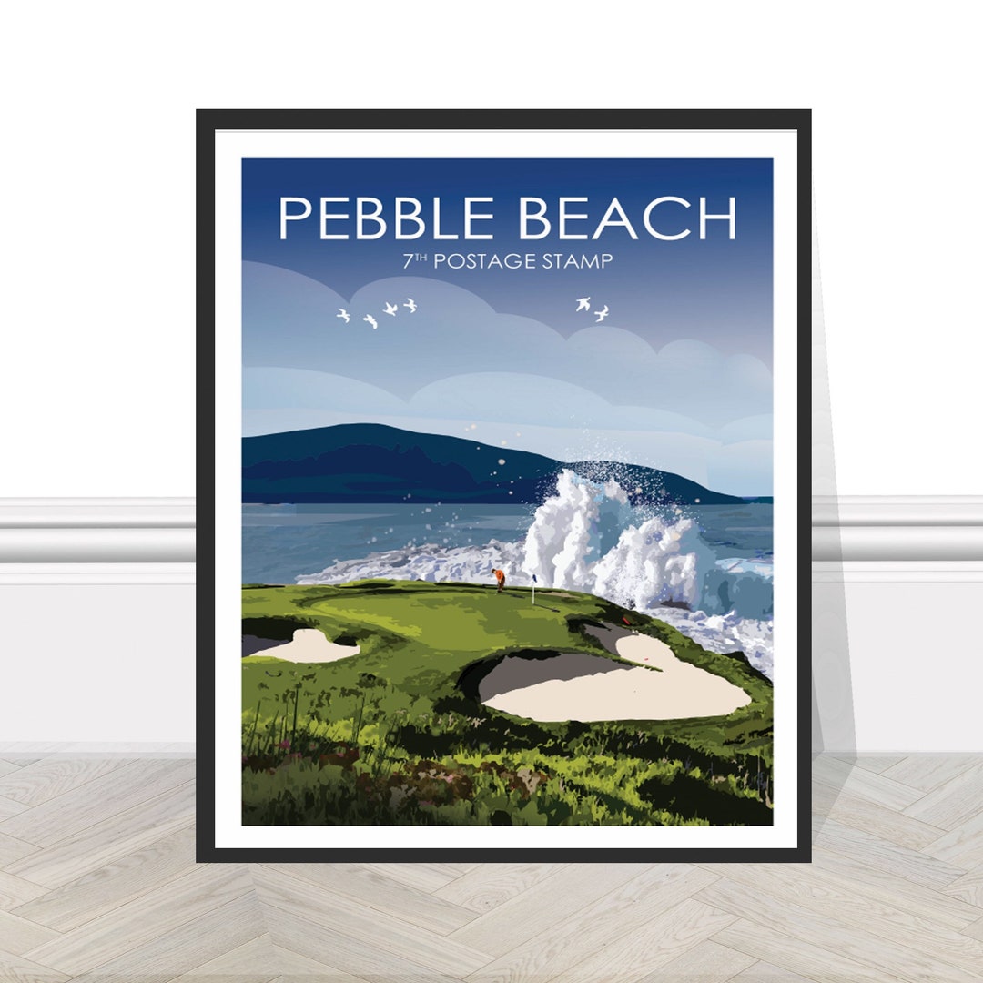 Pebble Beach Course 7th Hole Postage Stamp USA California US Open Golf ...