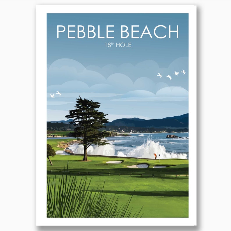 Pebble Beach Club 18th AND 7th Postage Stamp Promotion | Etsy