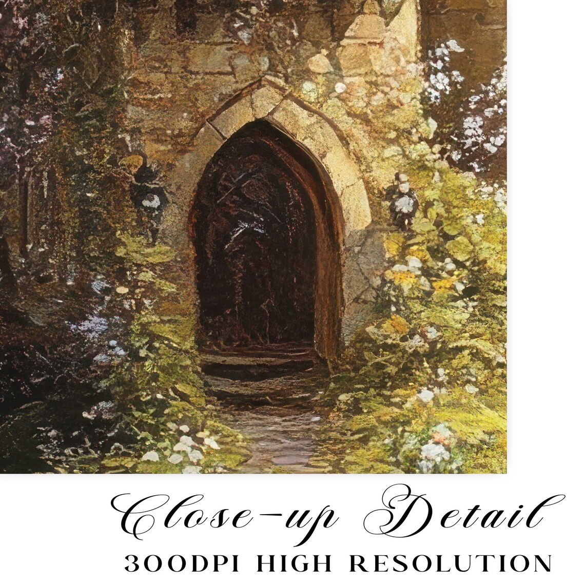 Floral Castle Art Print: Fairycore Cottagecore Home Decor (digital ...