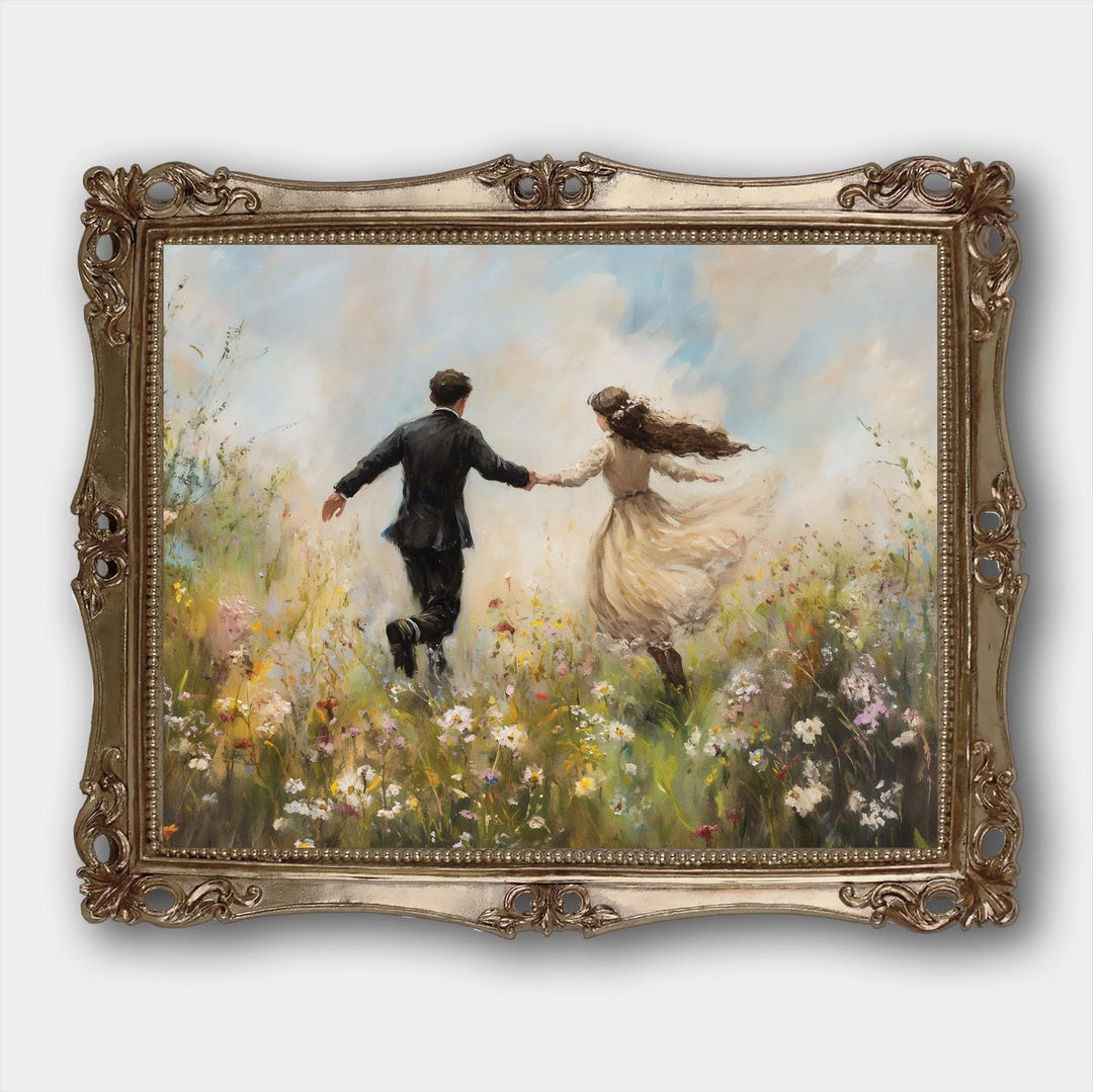 Romantic Couple Digital Download Print Original Cottagecore Fine Art ...